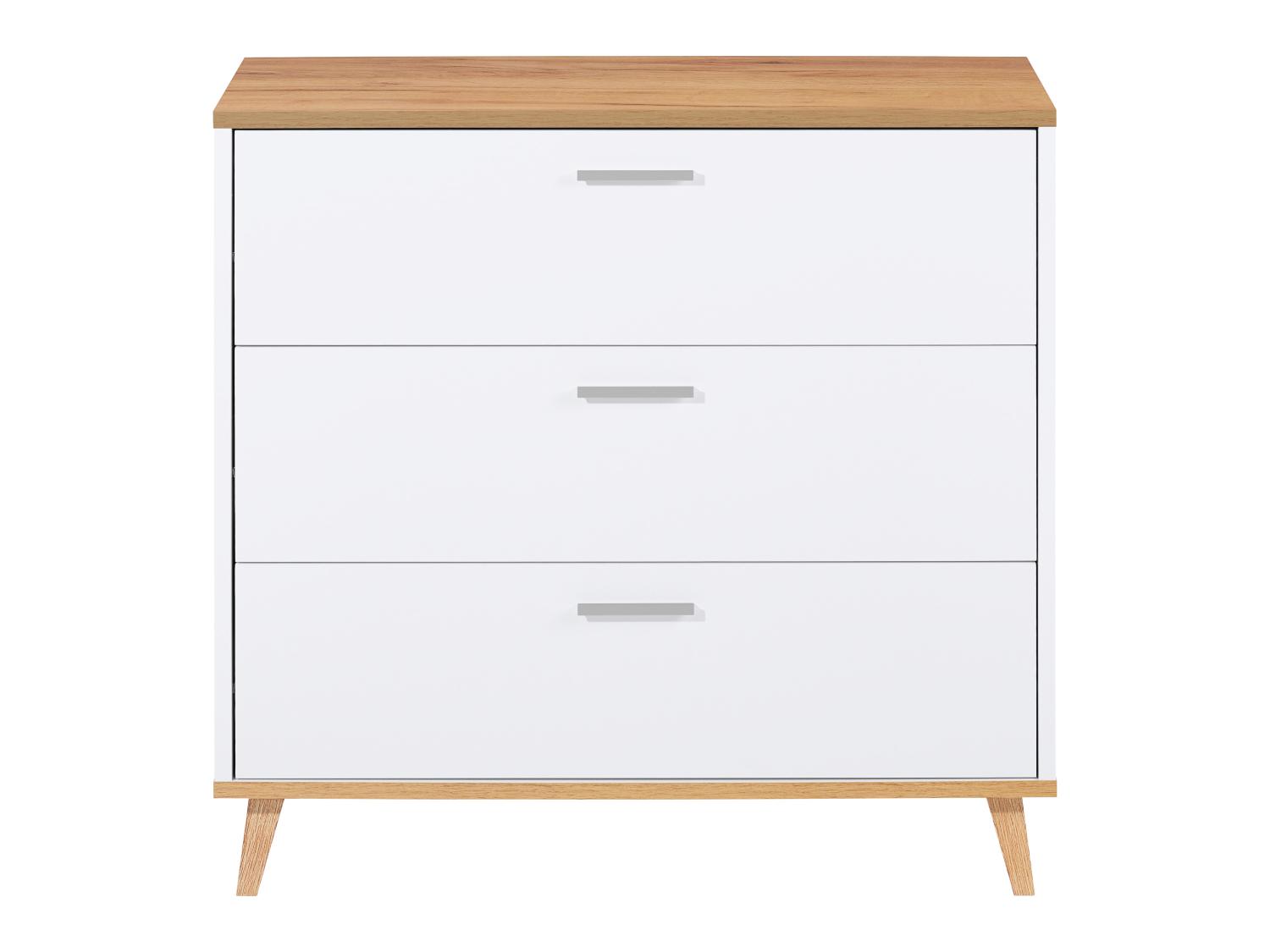 LIVARNO® Commode Corfu, 80 x 75,3 x 33 cm, blanc/imitation chêne | Lidl