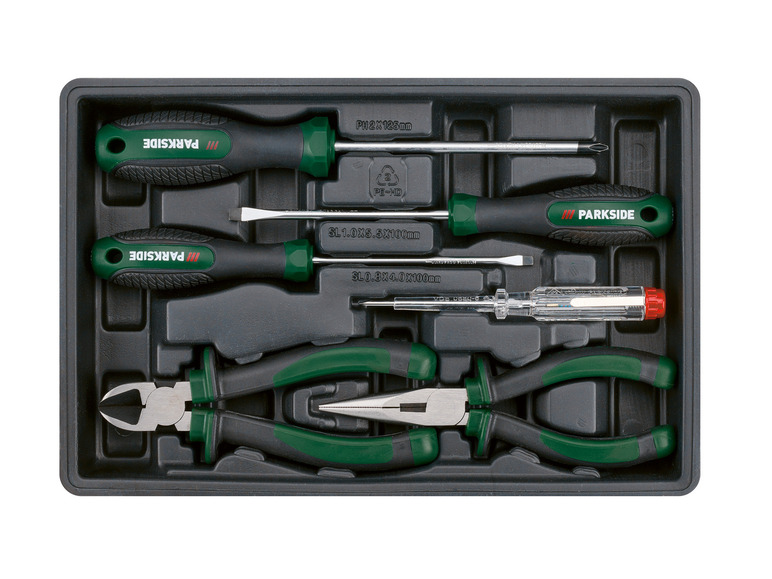 PARKSIDE® Boîte à outils métal 4V et Set de tournevis