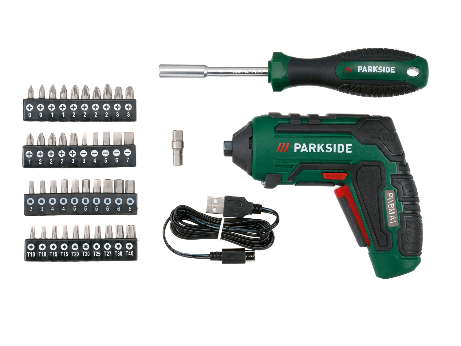 PARKSIDE® Boîte à outils métal 4V et Set de tournevis