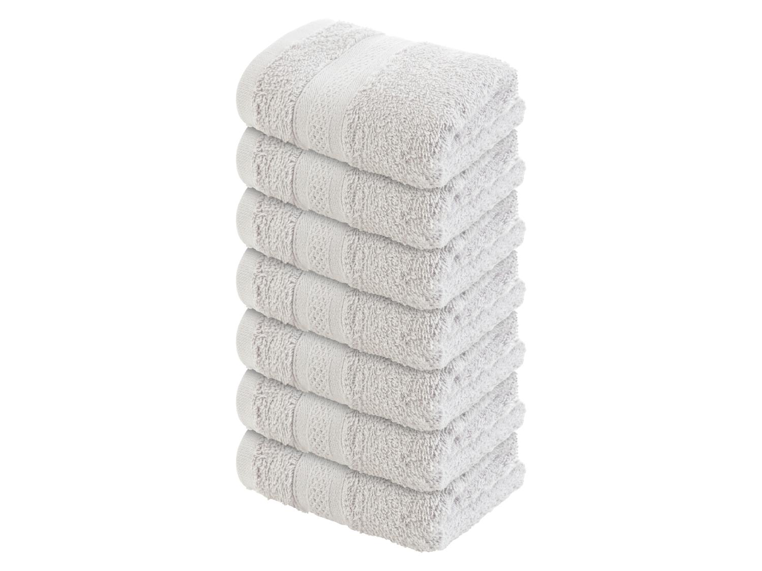 Lot de 7 serviettes invité en éponge, 30 x 30 cm | LIDL